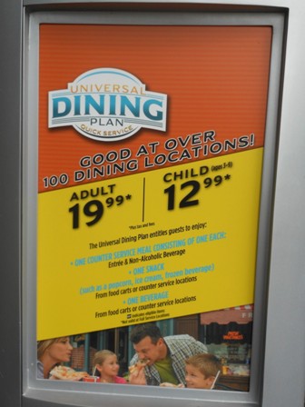 Universal Orlando's New Quick Service Dining Plan