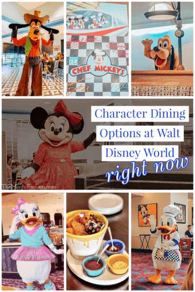 Character Dining Options Available at Walt Disney World