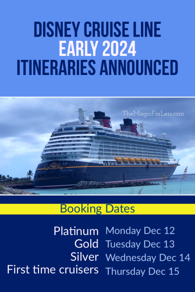 Disney Cruise Line Announces Early 2024 Itineraries