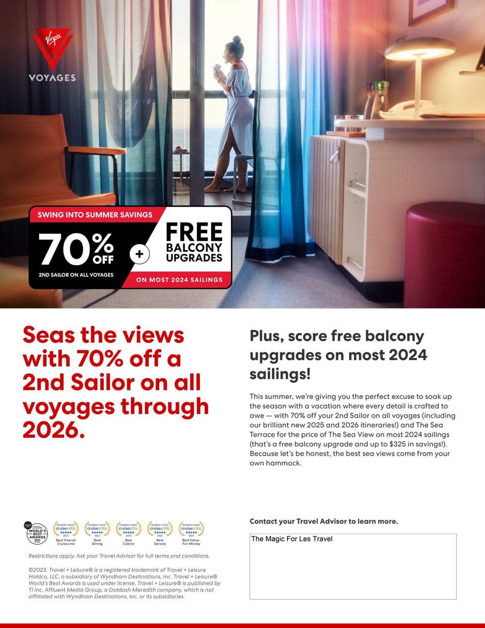 Virgin Voyages Offer - Book Now with The Magic For Less Travel